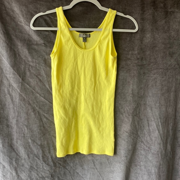 ALO Yoga | Tops | Alo Yoga Yellow Ribbed Tank Medium | Poshmark